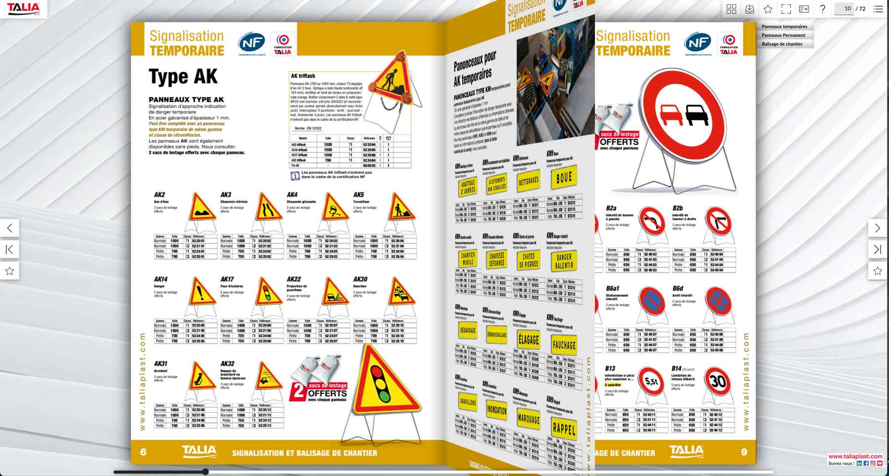 Catalogue interactif Signalisation routière - Taliaplast